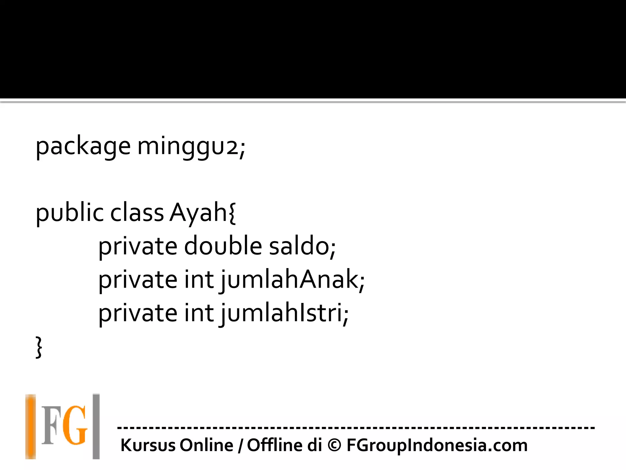 Modul Kelas Programming : Introduction to java | PPT