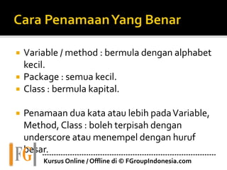 Modul Kelas Programming : Introduction to java | PPT