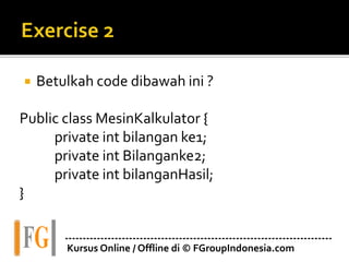 Modul Kelas Programming : Introduction to java | PPT