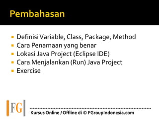 Modul Kelas Programming : Introduction to java | PPT