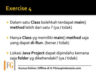 Modul Kelas Programming : Introduction to java | PPT