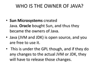 Introduction to java | PPT