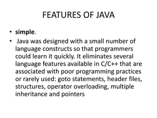 Introduction to java | PPT