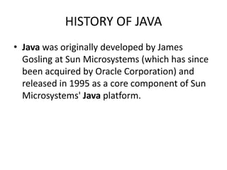Introduction to java | PPT