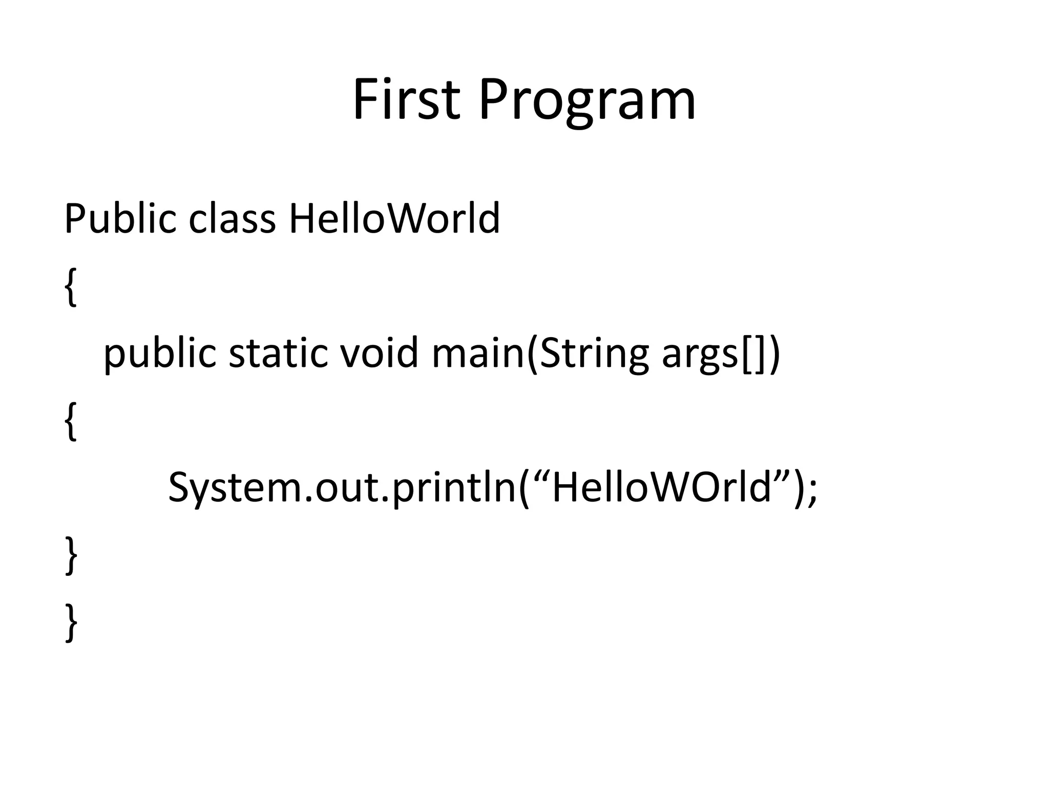 Introduction To Java Ppt