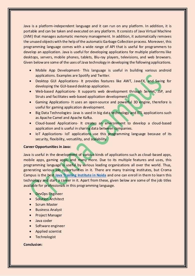 Introduction To Java | Career Opportunities In It | PDF