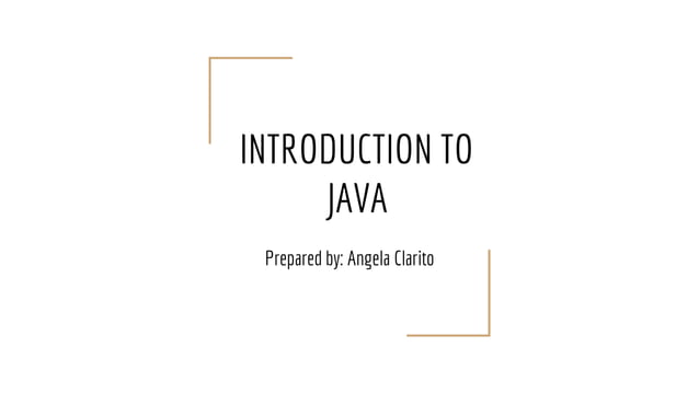 Introduction to Java.pptx | Programming Languages | Computing