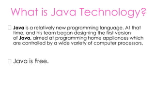 Introduction to Java.pptx | Programming Languages | Computing