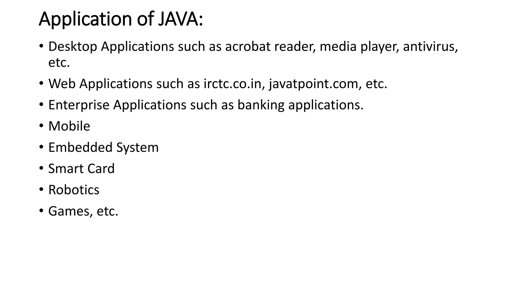 Introduction To Java history, application, features.pptx
