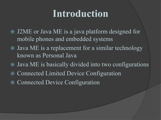 Introduction To J2ME(FT - Prasanjit Dey) | PPT