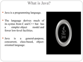 Introduction to java new | PPT