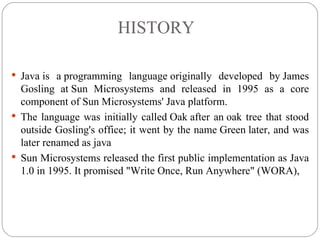 Introduction to java new | PPT