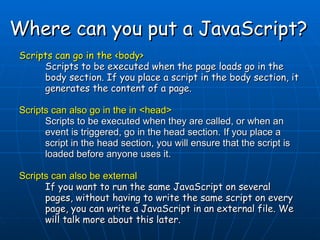 Introduction to Java Scripting | PPT
