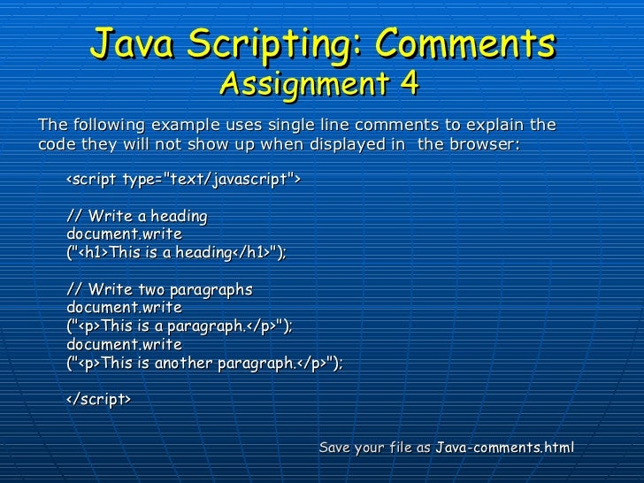 Introduction to Java Scripting