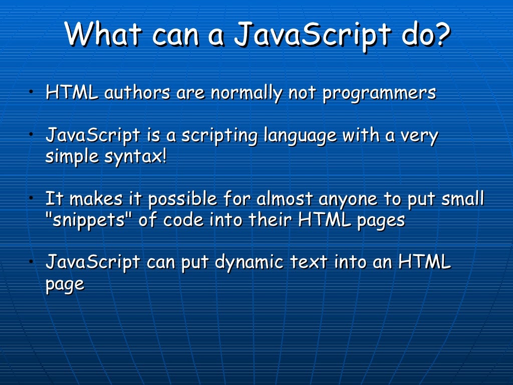 Introduction To Java Scripting