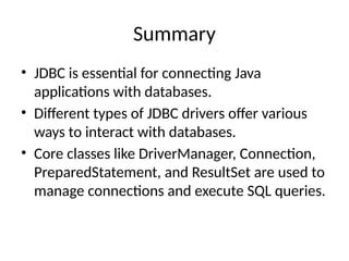 Introduction to JDBC and ODBC.pptx jdjdnjdjdndjdjndj | PPT