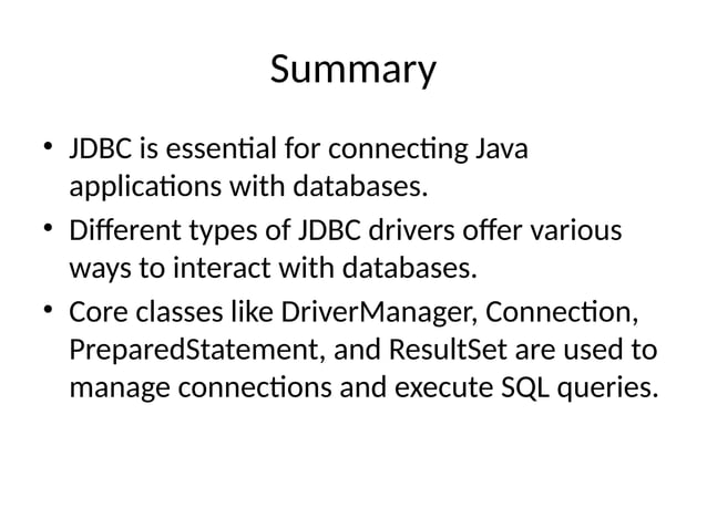 Introduction to JDBC and ODBC.pptx jdjdnjdjdndjdjndj | PPT