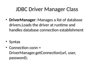 Introduction to JDBC and ODBC.pptx jdjdnjdjdndjdjndj | PPT