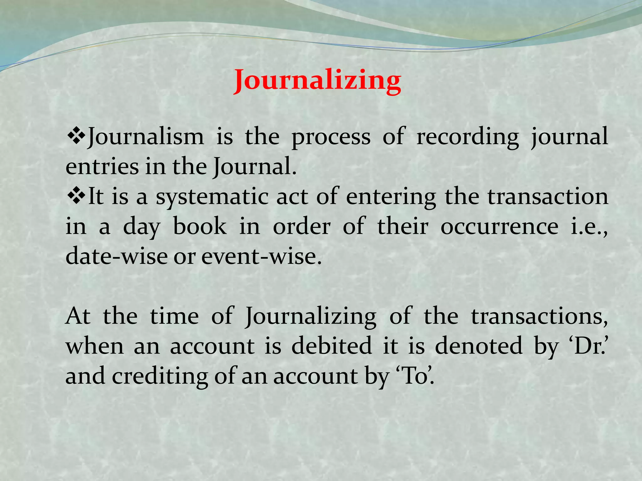 Introduction to journal entry | PPTX