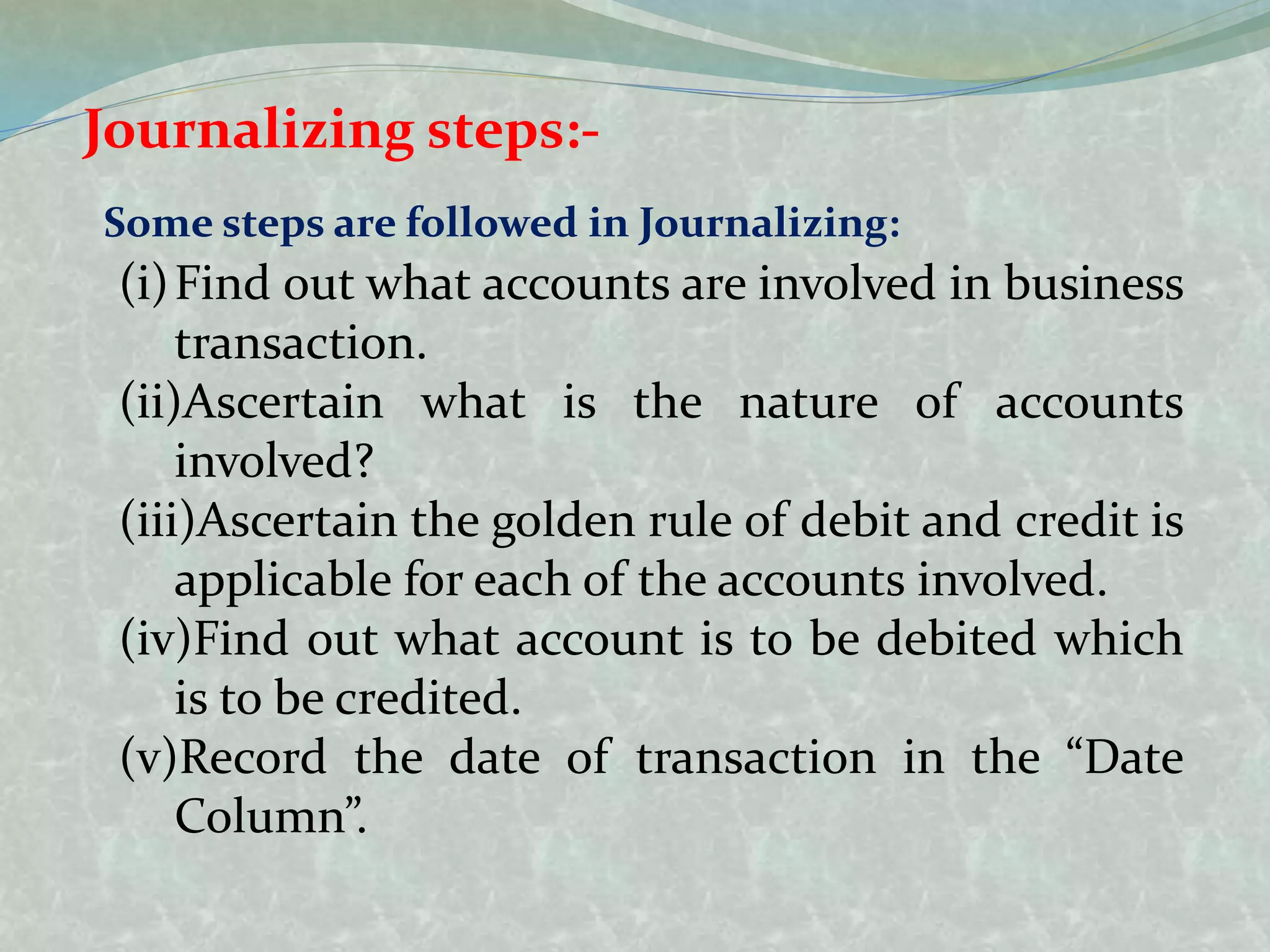 Introduction to journal entry | PPTX