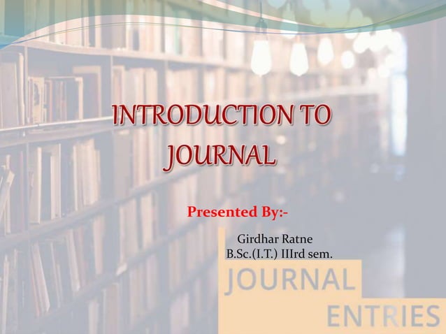 Introduction to journal entry | PPTX