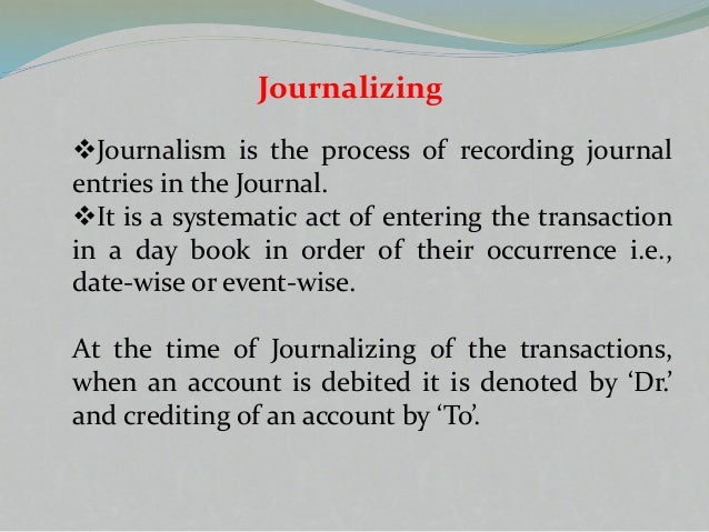 Introduction to journal entry