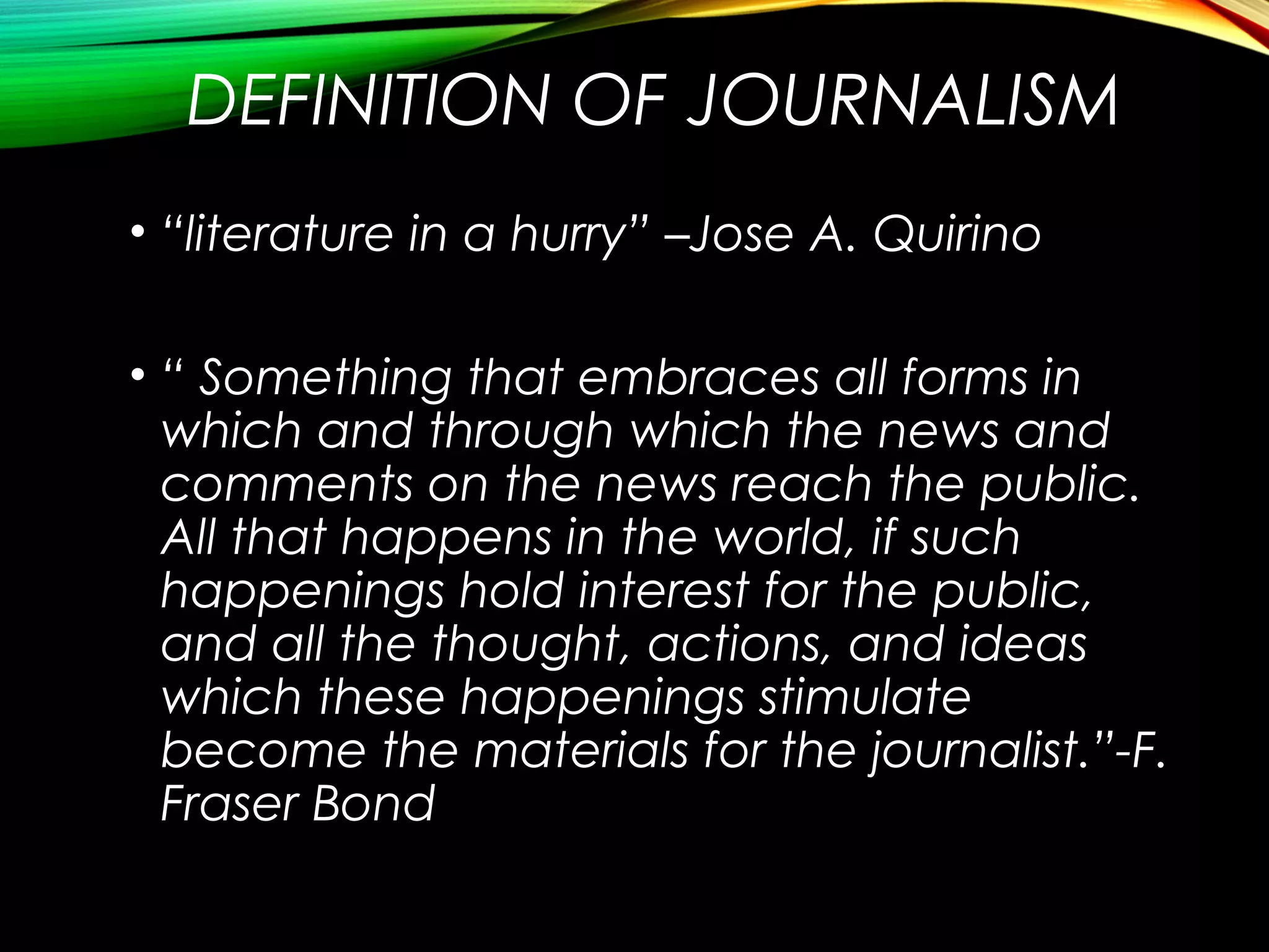 Introduction to journalism | PPT