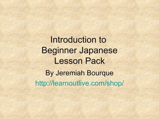 Introduction to Japanese for Beginners | PPS