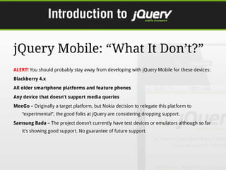 Introduction to jQuery Mobile | PPT