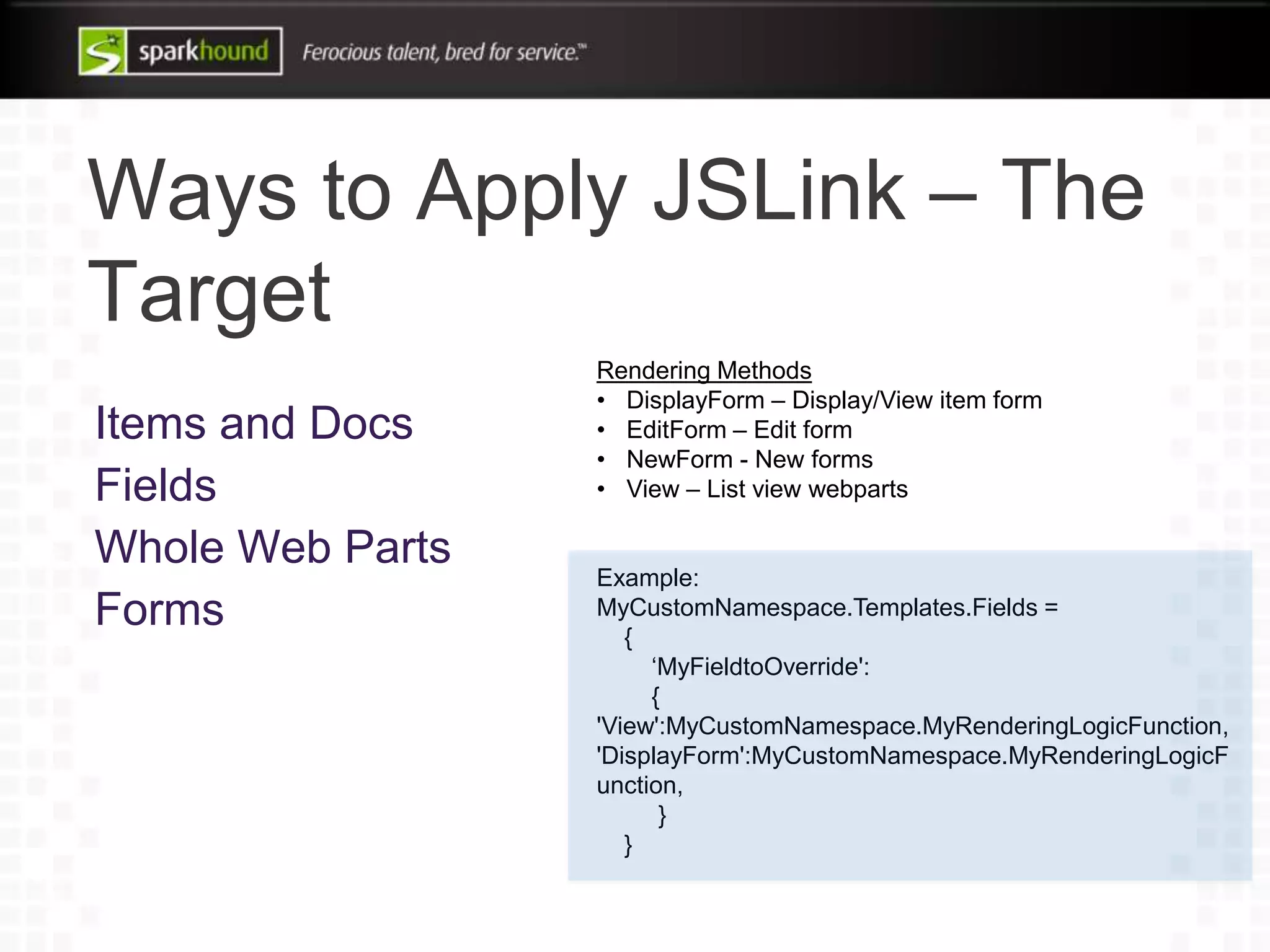 Introduction to JSLink in 2013 | PPT