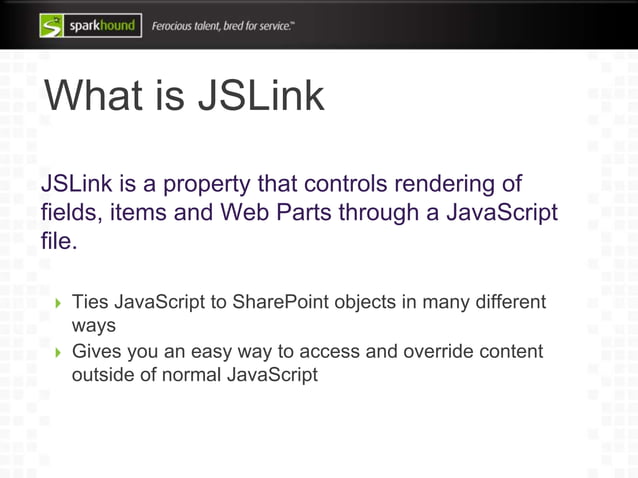 Introduction to JSLink in 2013 | PPT