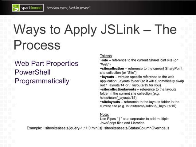 Introduction to JSLink in 2013 | PPT