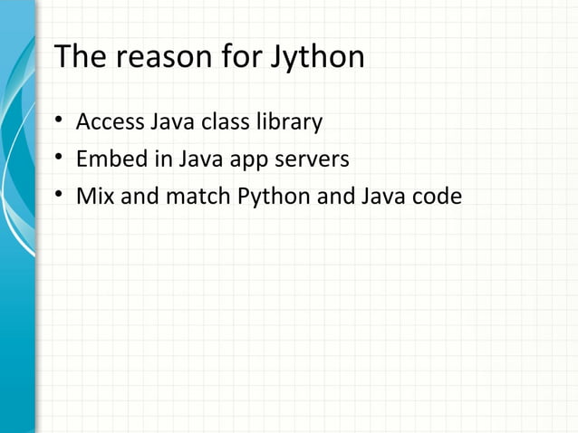Introduction to jython | PPT | Programming Languages | Computing