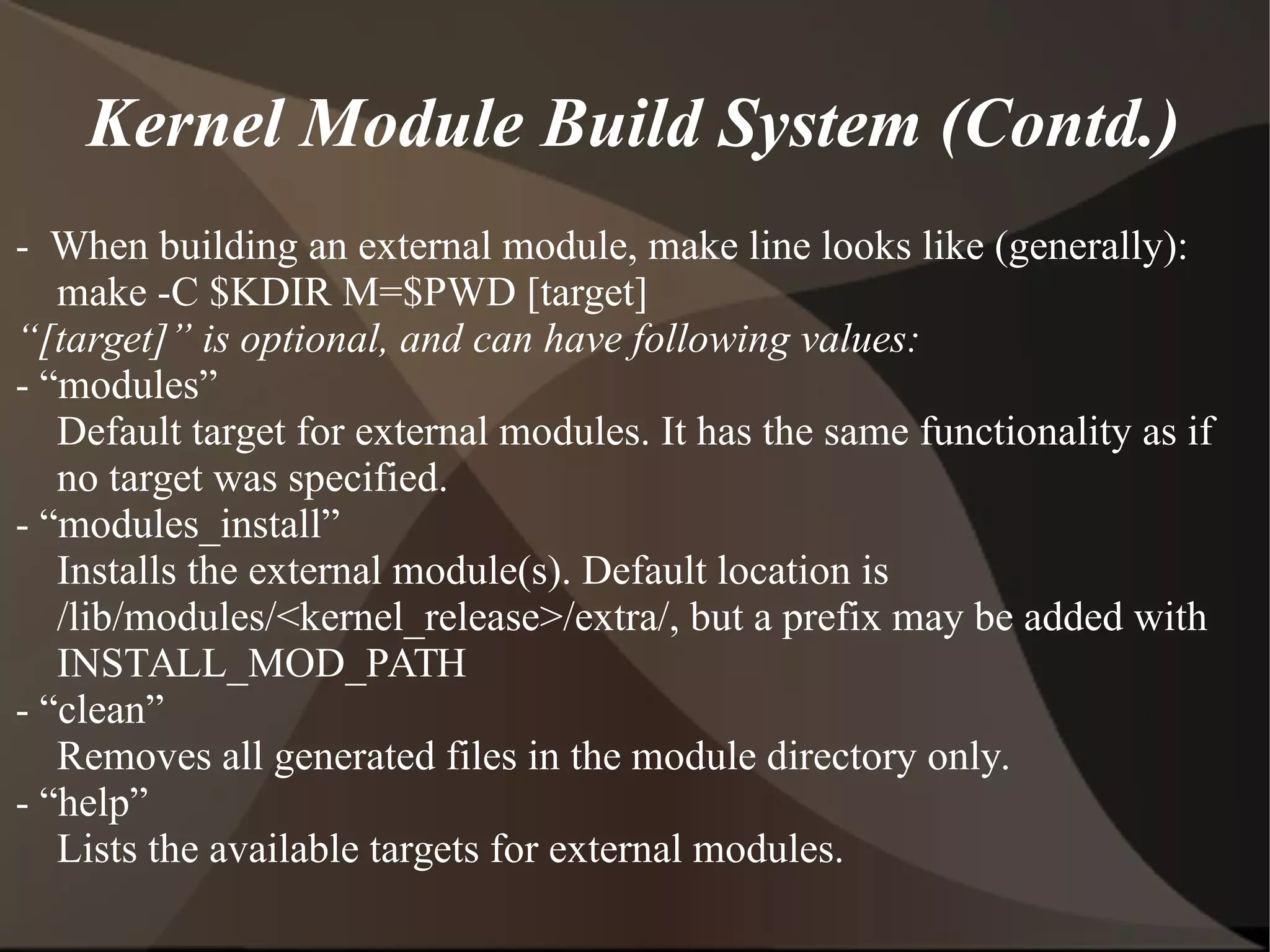 Introduction To Linux Kernel Modules Pdf Operating Systems