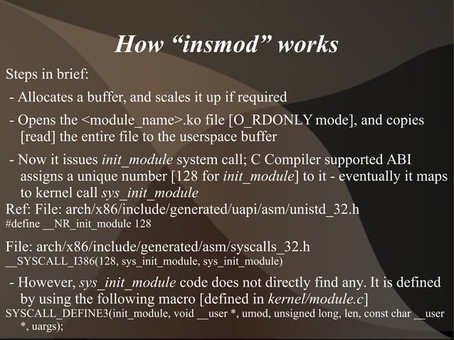 Introduction To Linux Kernel Modules Pdf Operating Systems