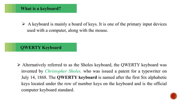 Introduction To Keyboarding And Document Processingppt1pptx Computer Peripherals Computing