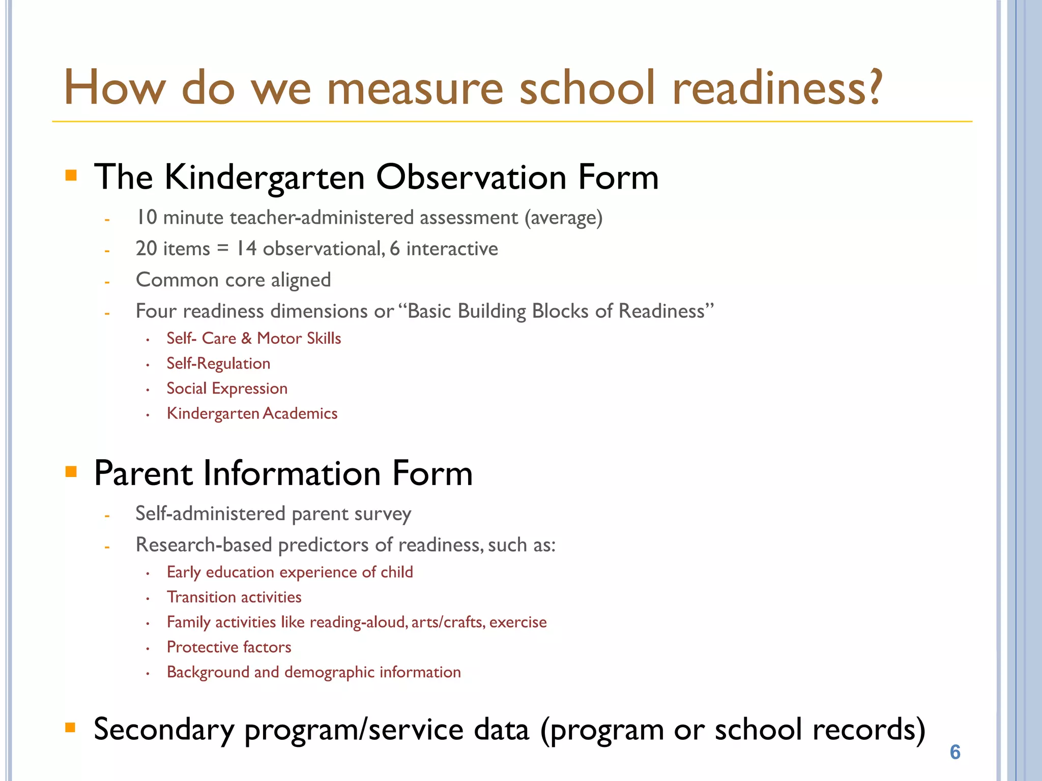 An Introduction to the Kindergarten Observation Form | PDF
