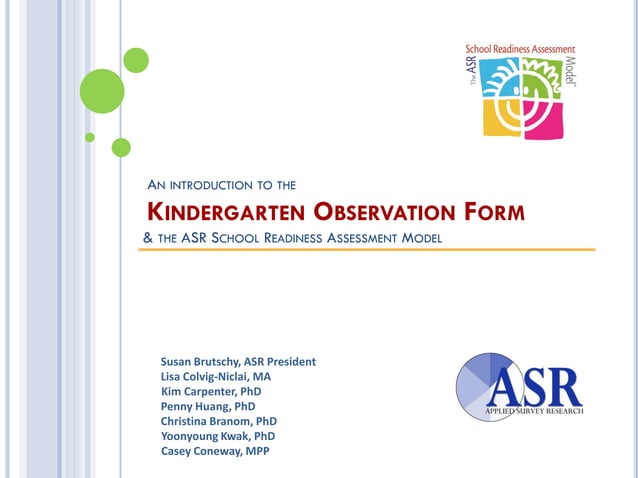 An Introduction to the Kindergarten Observation Form | PDF