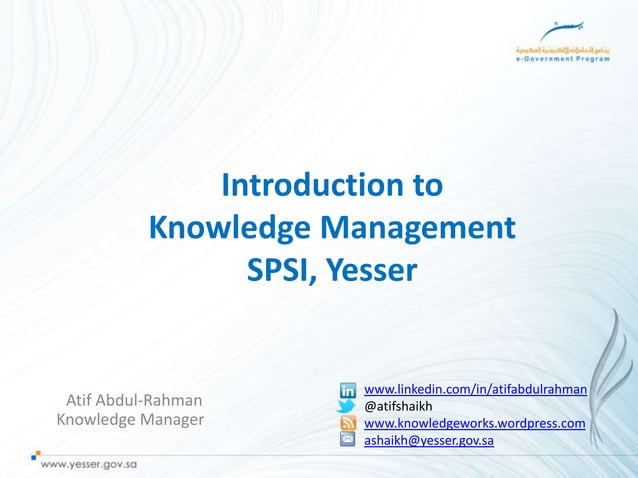 Introduction to Knowledge Management | PPTX | Business | Business and ...