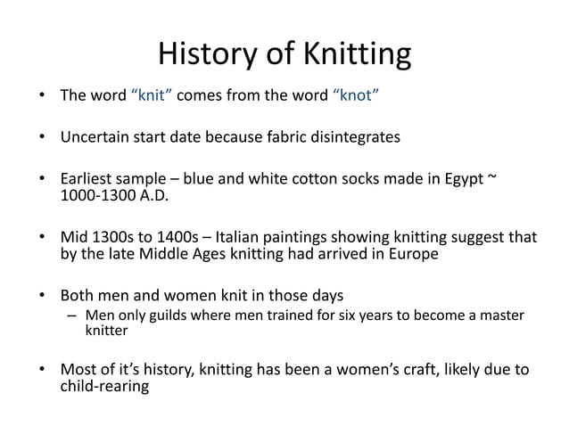 Introduction To Knitting | PPTX