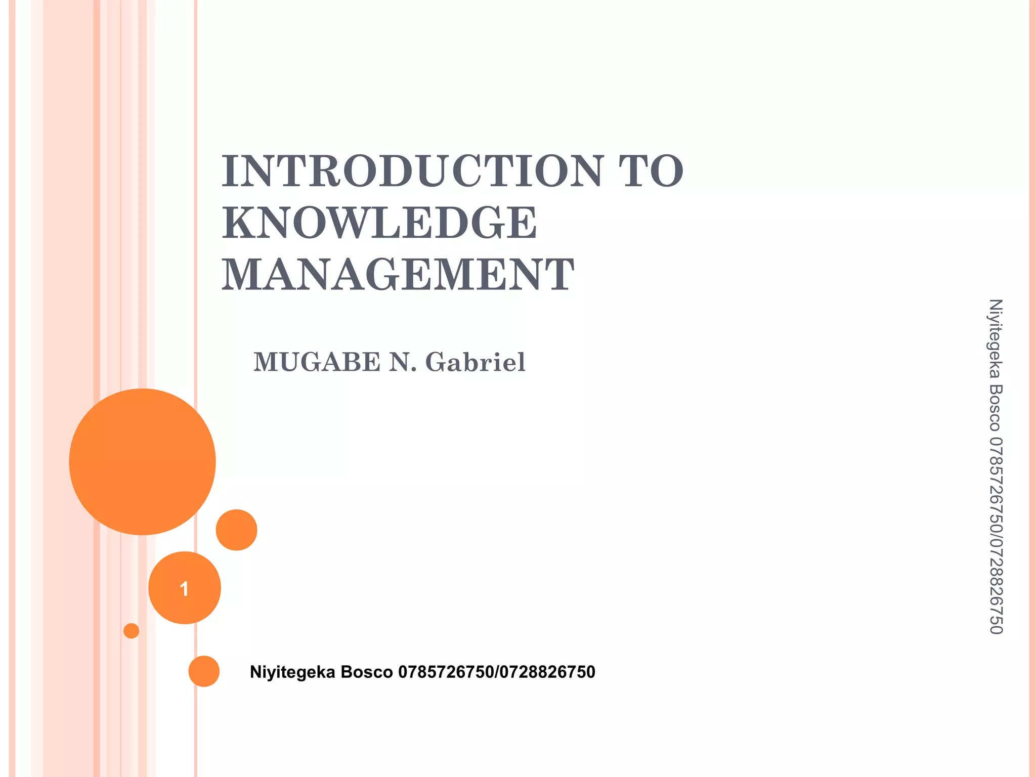 Introduction to knowledge management | PPT