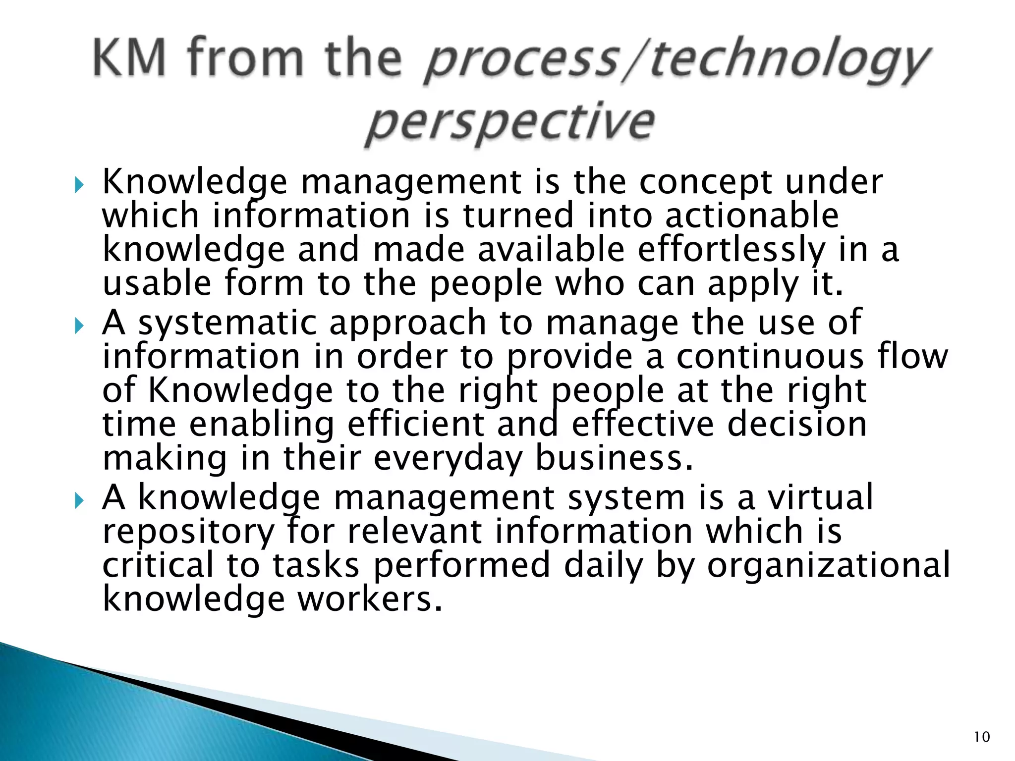 Introduction to knowledge management in theory and practice | PPTX