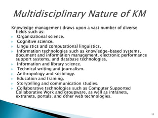 Introduction to knowledge management in theory and practice | PPTX