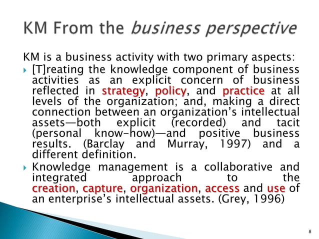 Introduction to knowledge management in theory and practice | PPTX ...