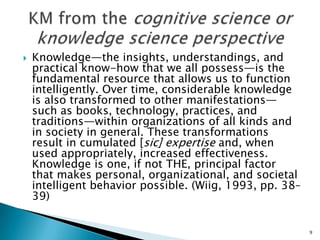 Introduction to knowledge management in theory and practice | PPTX