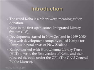 INTRODUCTION OF KOHA BY ANISH MOHAMMAD RP - LIBRARY | PPT
