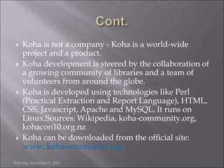 INTRODUCTION OF KOHA BY ANISH MOHAMMAD RP - LIBRARY | PPT