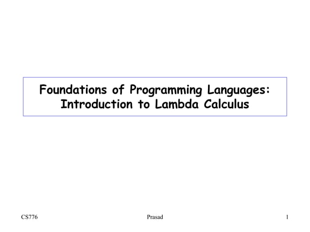 Introduction to lambda calculus | PPT Introduction to lambda calculus | PPT