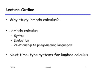 Introduction to lambda calculus | PPT