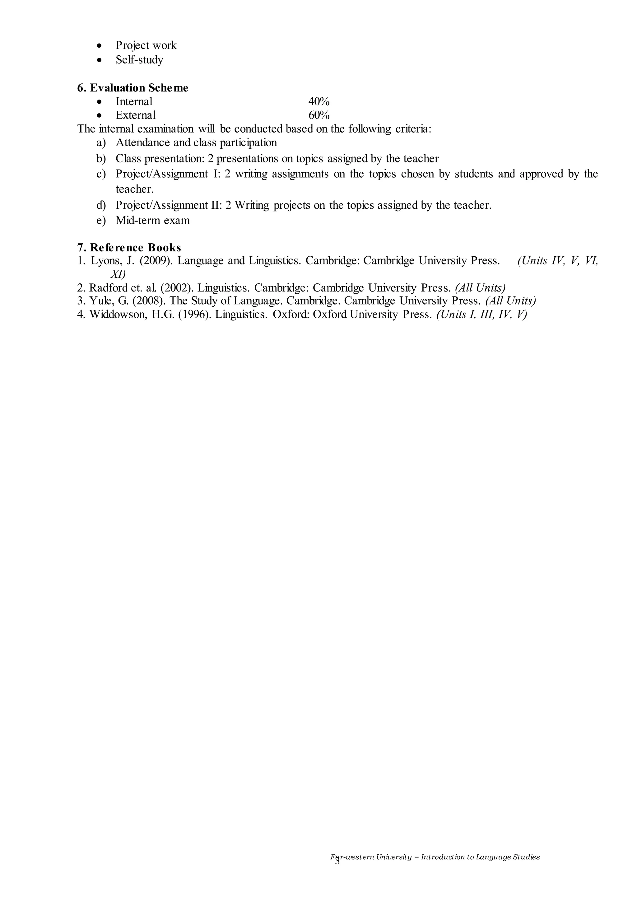 Introduction to language studies | DOCX